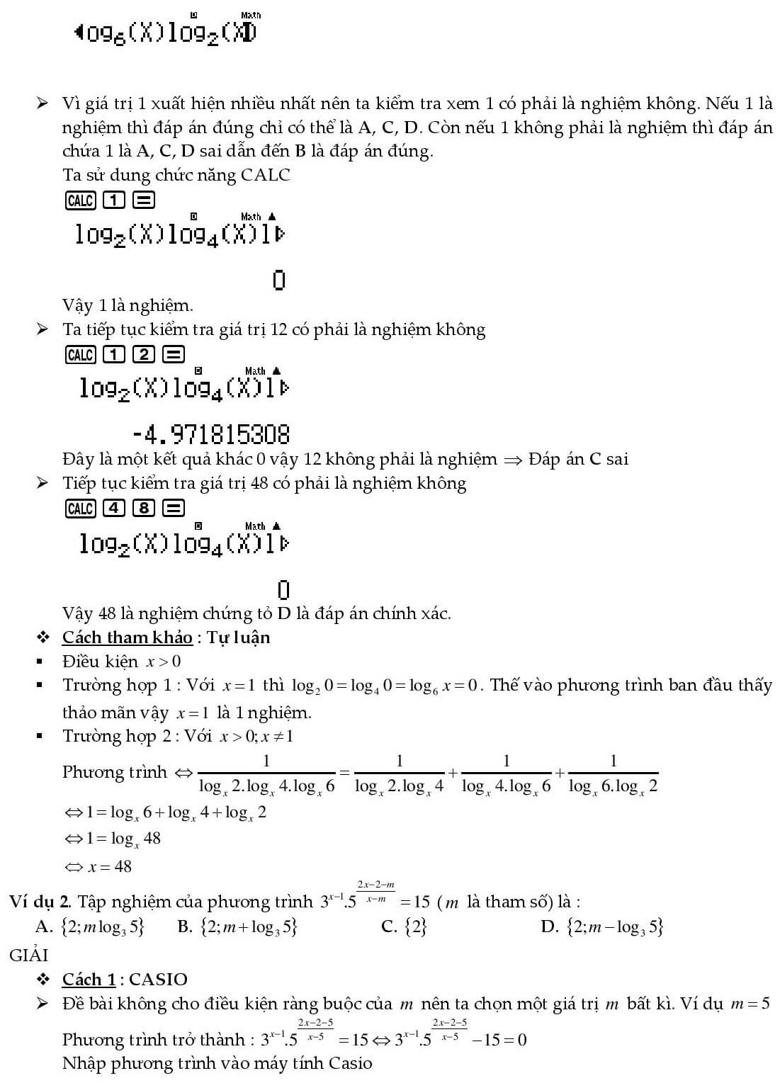 Giải nhanh hàm số mũ và logarit bằng máy tính casio | Tăng Giáp